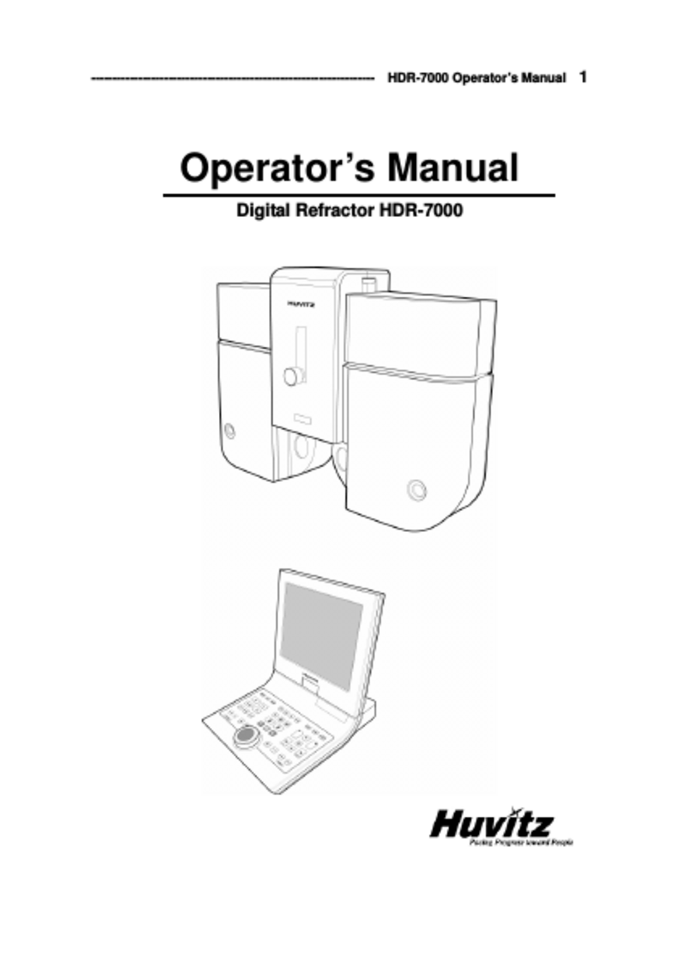 Digital Refractor HDR-7000 Operators Manual PDF download