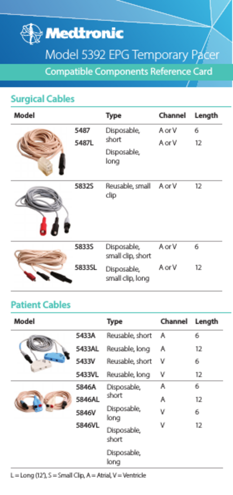 5392 Temporary Pacemaker Compatible Components Reference Card Oct 2013 ...
