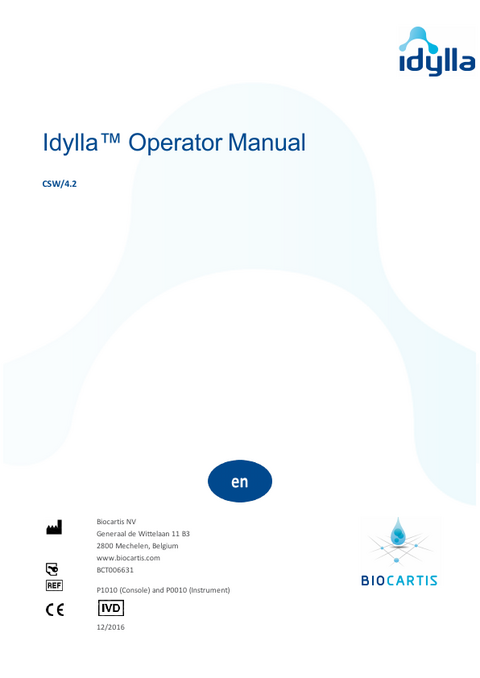 Idylla Operator Manual CSW-4.2 Dec 2016 PDF download