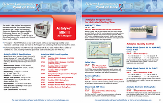 Actalyke MINI II Datasheet and Reagent Details Sept 2005 PDF download