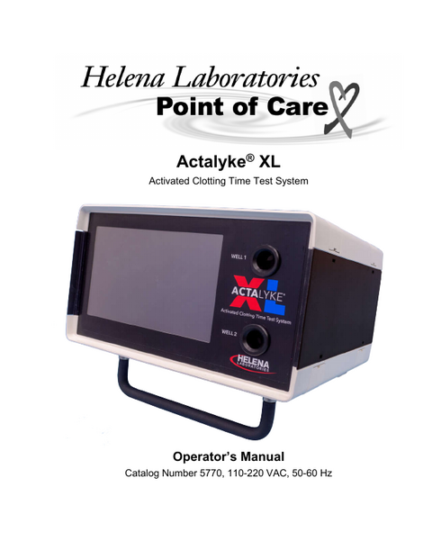 Actalyke XL Operators Manual Rev P PDF download