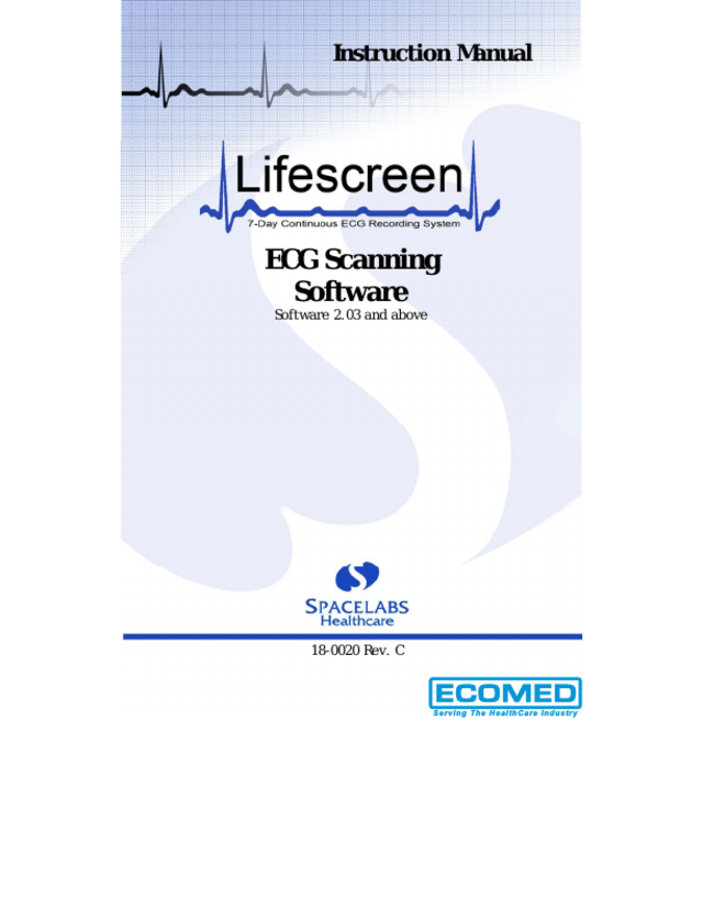 Lifescreen Instruction Manual sw 2.03 and above Rev C PDF download