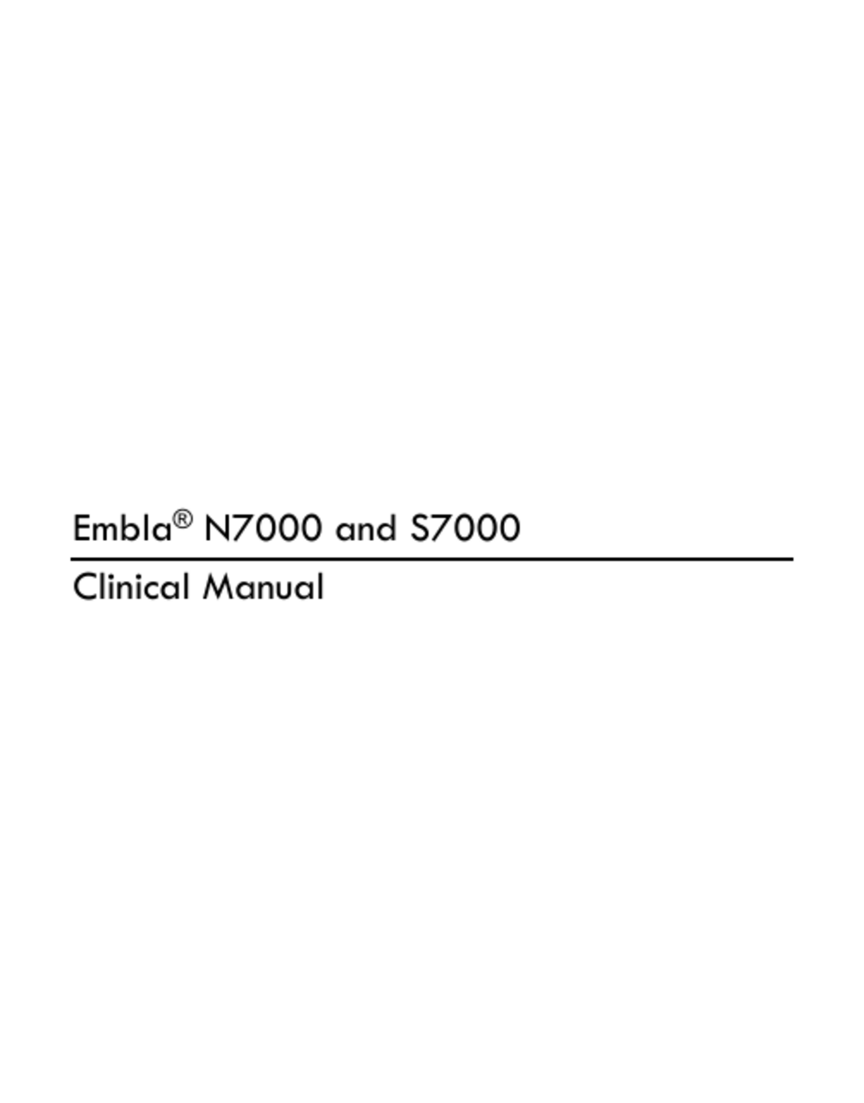 Embla N7000 and S7000 Clinical Manual Rev 7.0 Jan 2008 PDF download