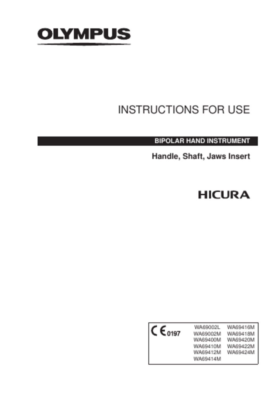 HICURA BiPolar Hand Instrument Instructions for Use PDF download