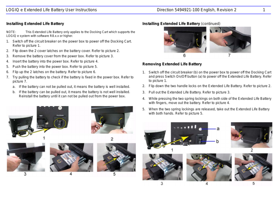 LOGIQ e Extended Life Battery User Instructions Rev 2 PDF download
