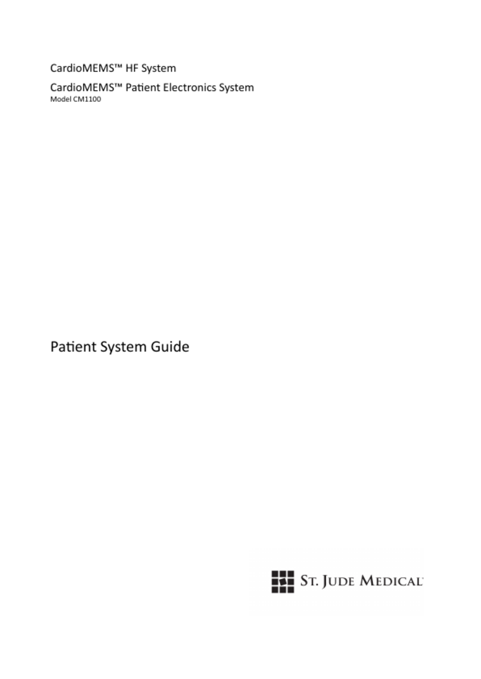 CardioMEMS Model CM1100 Patient System Guide PDF download
