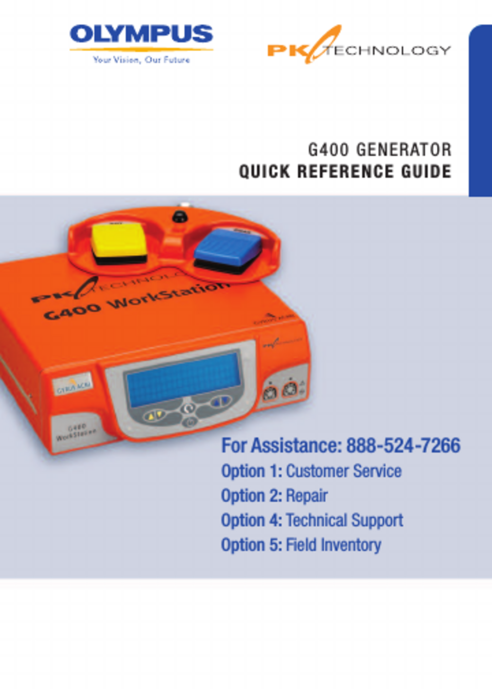 Gyrus ACMI G400 Quick Reference Guide PDF download