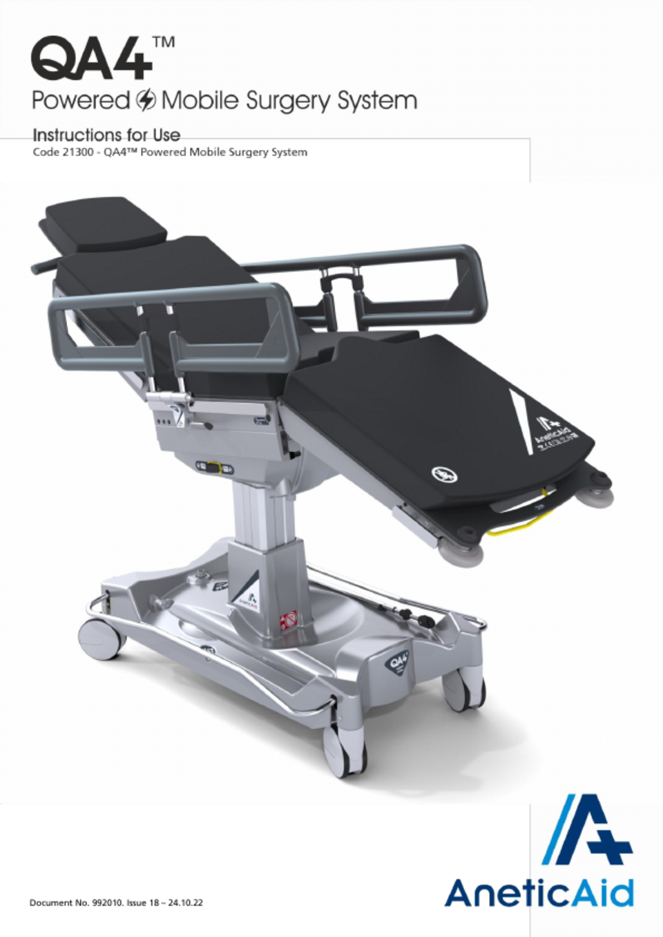 QA4 Powered Mobile Surgery System Instructions for Use Issue 18 PDF ...