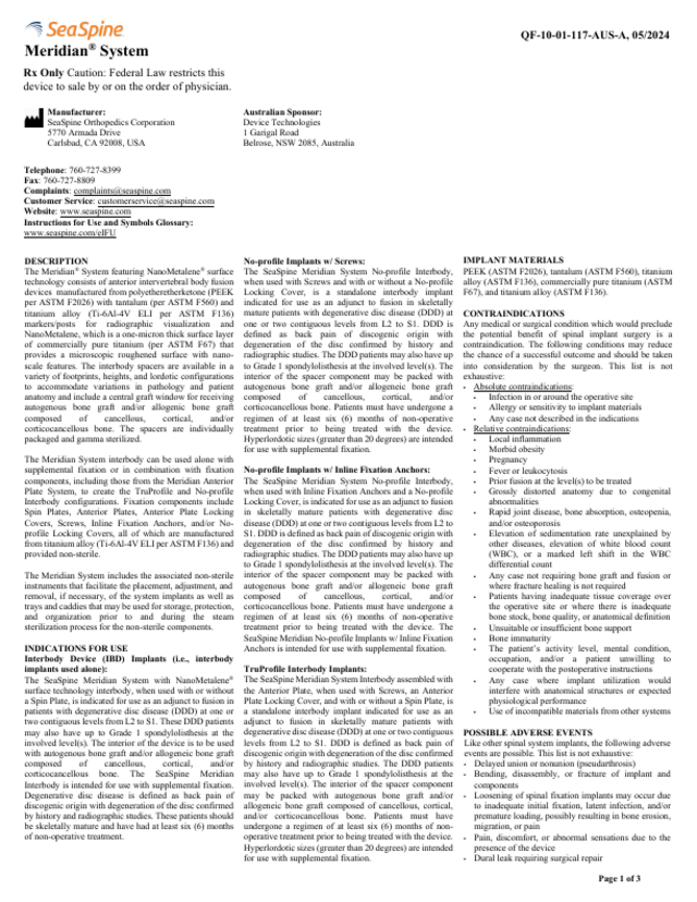 Meridian System Instructions PDF download