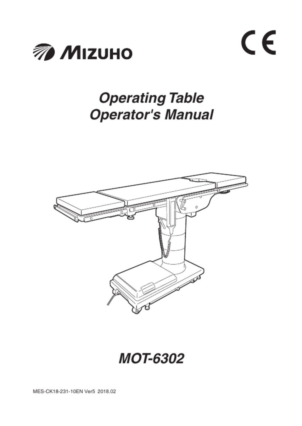 Operating Table Model MOT-6302 Operators Manual Ver 5 February 2018 PDF ...