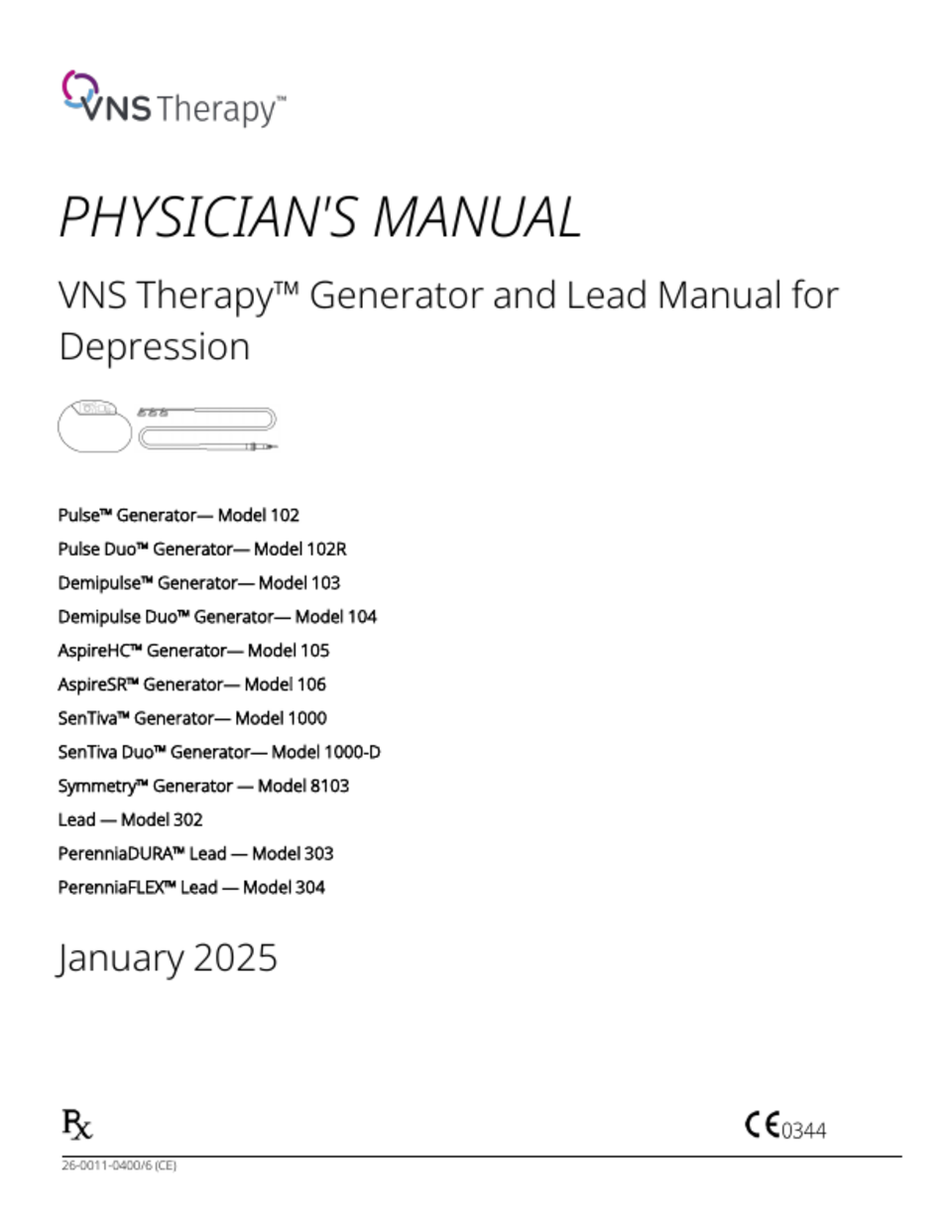 VNS Therapy Generator and Lead Manual for Depression Physicians Manual ...