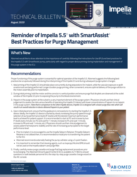 Impella 5.5 Technical Bulletin v3 Aug 2020 PDF download