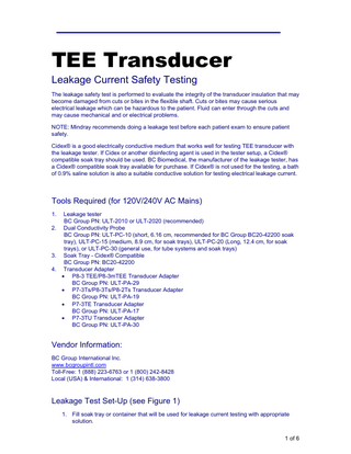 TEE Transducer Leakage Current Safety Testing Guide PDF download
