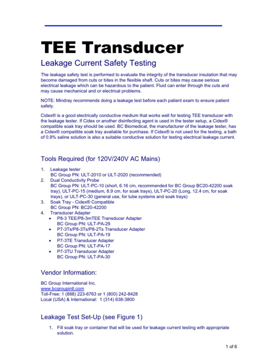 TEE Transducer Leakage Current Safety Testing Guide PDF download