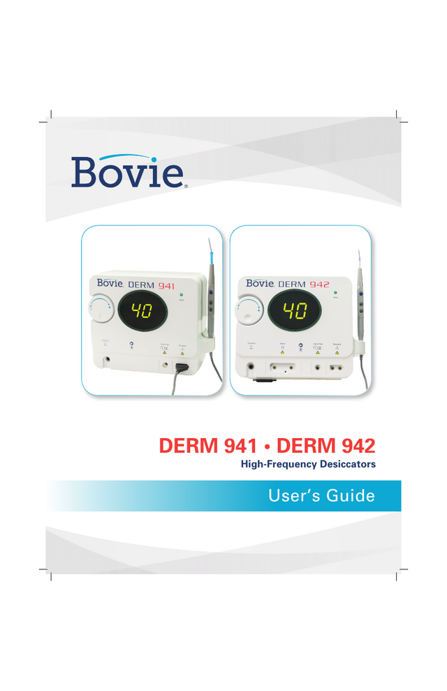 Bovie DERM 941 and 942 Users Guide Rev 0 PDF download