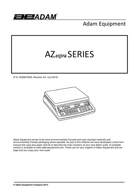 AZ extra SERIES Manual Rev A4 July 2013 PDF download