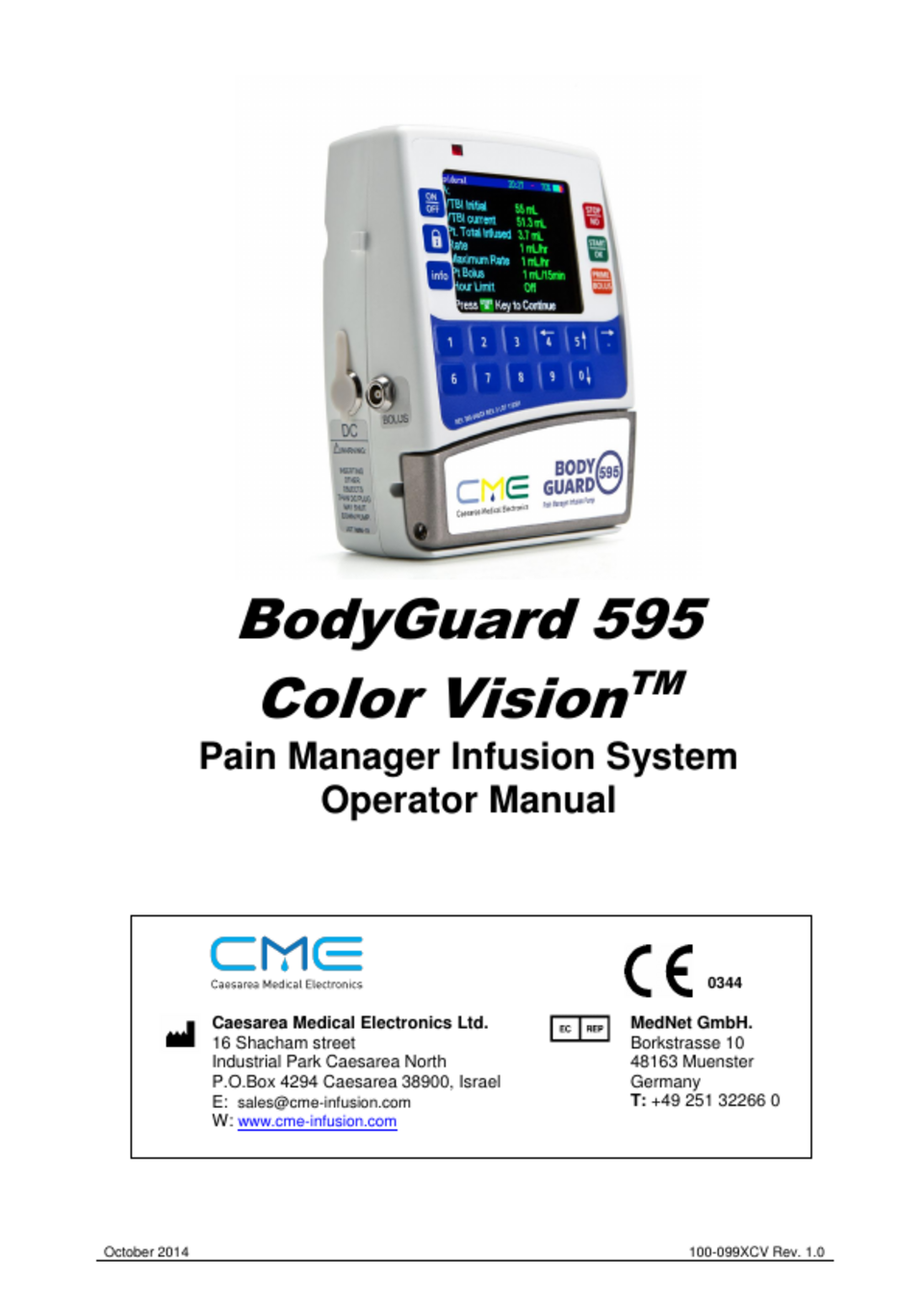 BodyGuard 595 Color Vision Operator Manual Rev 1.0 Oct 2014 PDF download