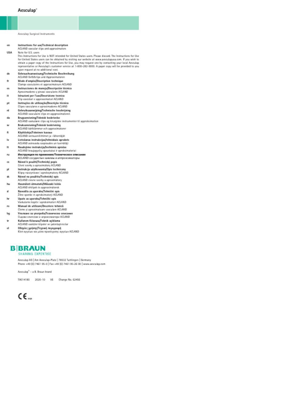 ACLAND vascular clips and approximators PDF download
