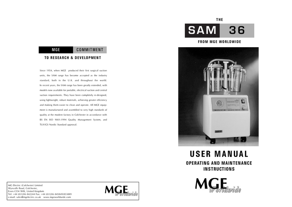 SAM 36 Operating and Maintenance Manual Issue 10 Feb 2004 PDF download