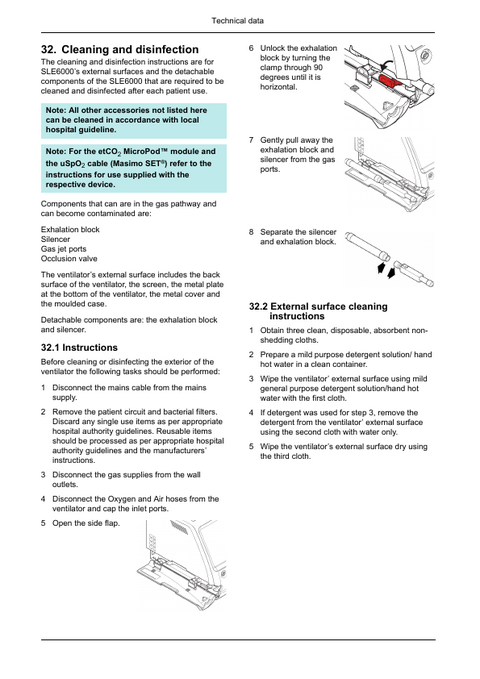 SLE6000 Cleaning and Disinfection Instructions PDF download