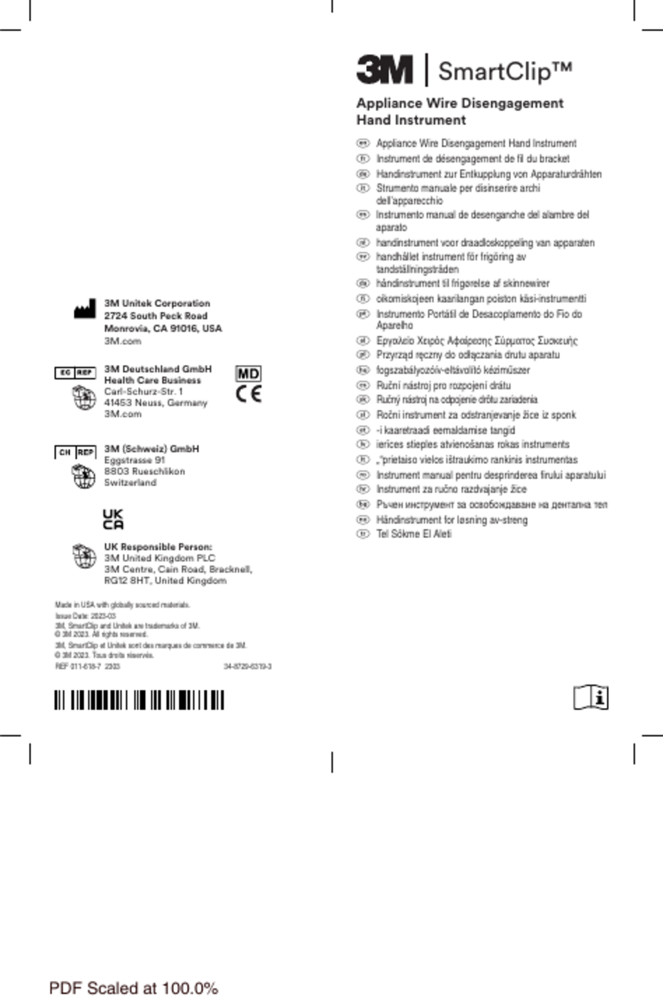 Appliance Wire Disengagement Hand Instrument Instructions PDF download