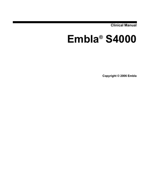 Embla S4000 Clinical Manual ver 2 Jan 2007 PDF download