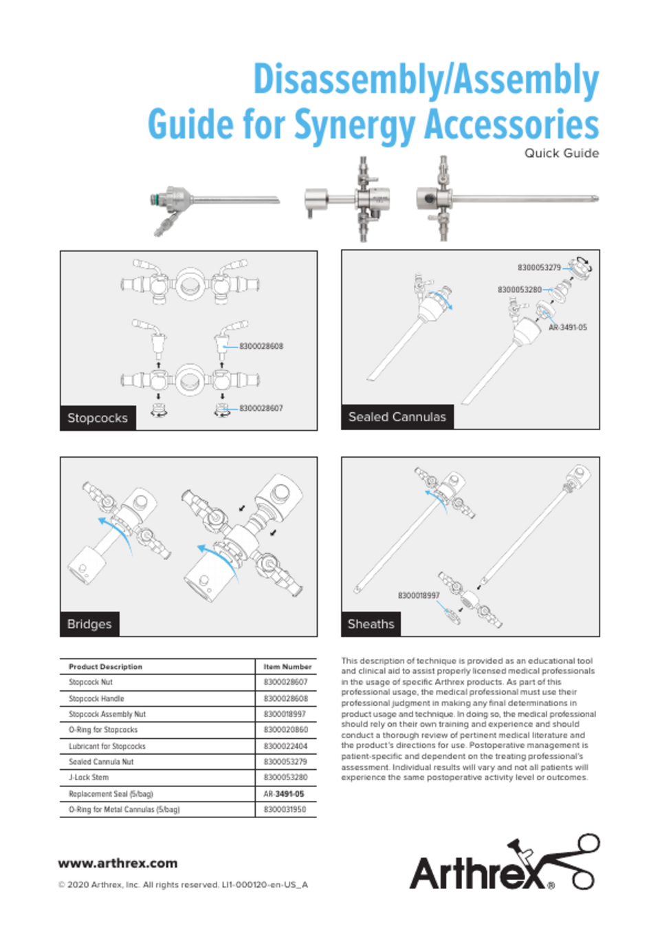 Synergy Accessories Disassembly/Assembly Guide PDF download