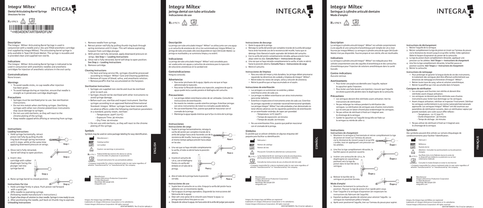 Dental Articulating Barrel Syringe Directions for Use PDF download