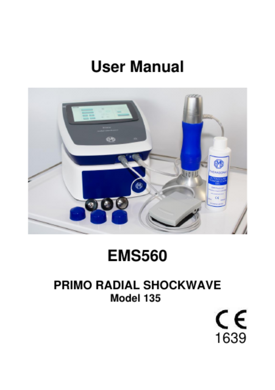 EMS560 PRIMO RADIAL SHOCKWAVE Model 135 User Manual Issue 5 PDF download