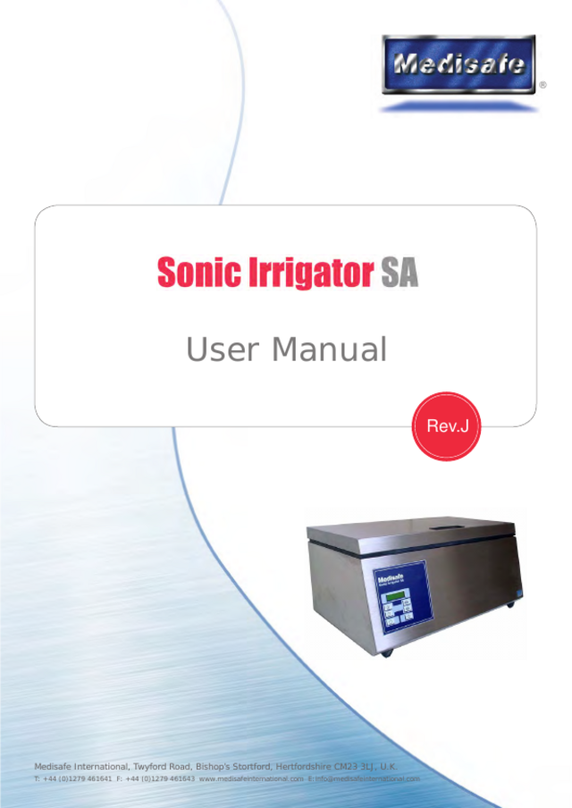 Sonic Irrigator SA User Manual PDF download