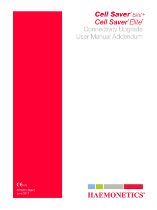 Cell Saver Elite and Elite+ User Manual Addendum Rev AC PDF download