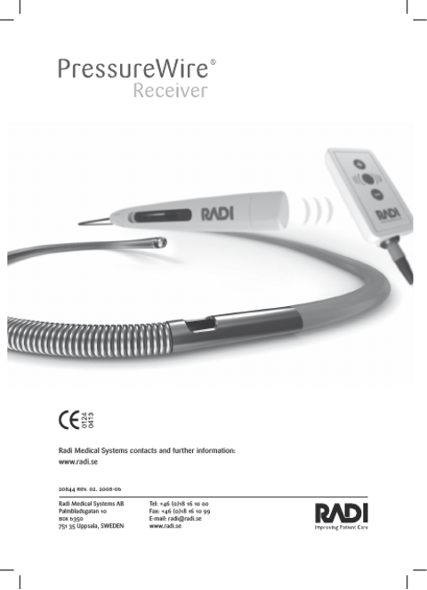 PressureWire Receiver Instructions for Use Rev 02 June 2008 PDF download