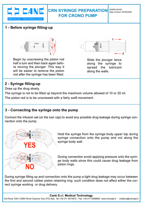 CRONO CRN PUMP Syringe Preparation Guide Sept 2006 PDF download