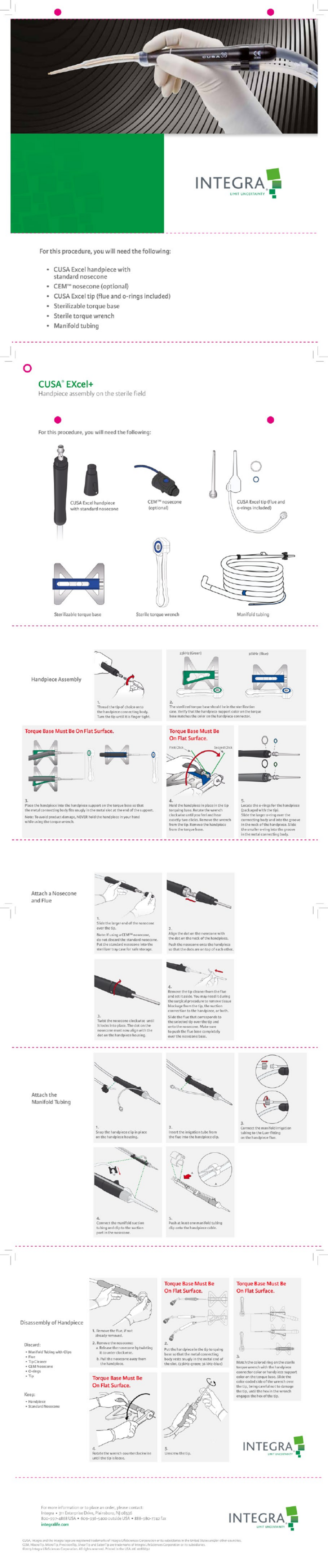 CUSA Excel Handpiece Assembly within the Sterile Field Guide PDF download