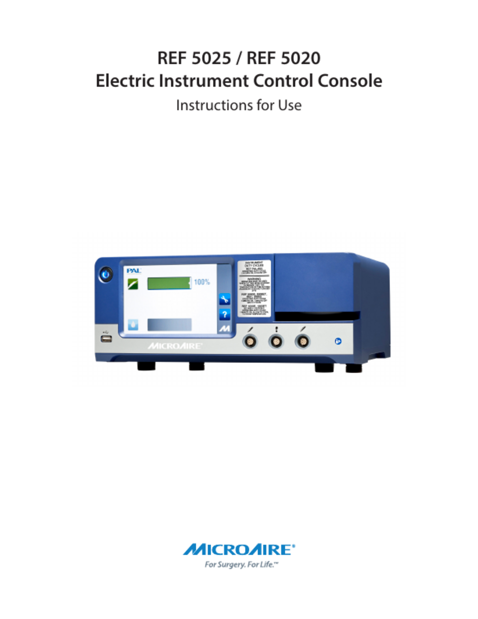 5025 and 5020 Electric Instrument Control Console Instructions for Use ...