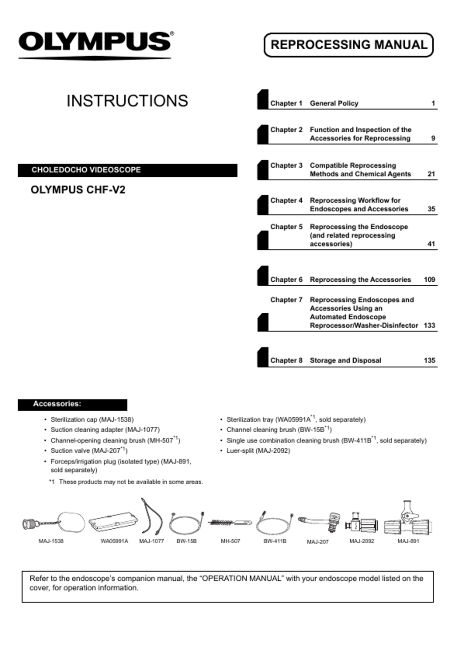 CHOLEDOCHO VIDEOSCOPE Reprocessing Manual PDF download