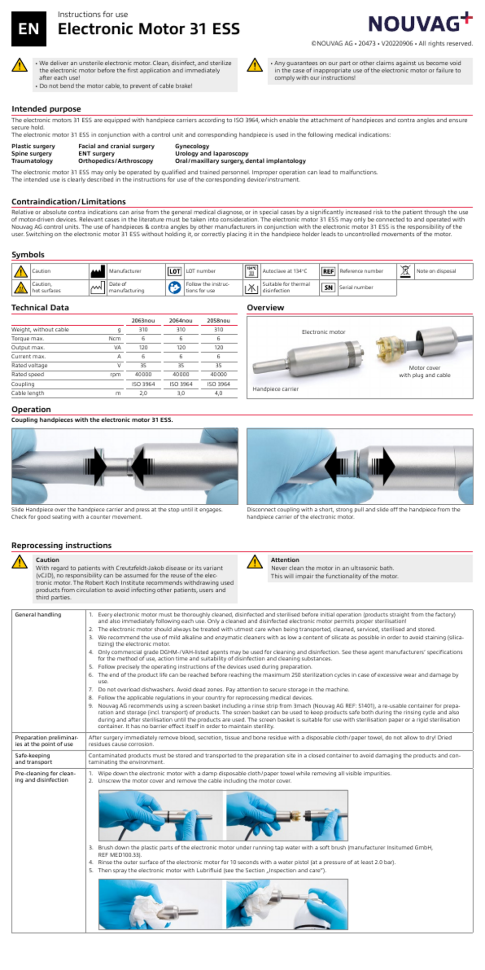 Electronic Motor 31 ESS Instructions for Use PDF download