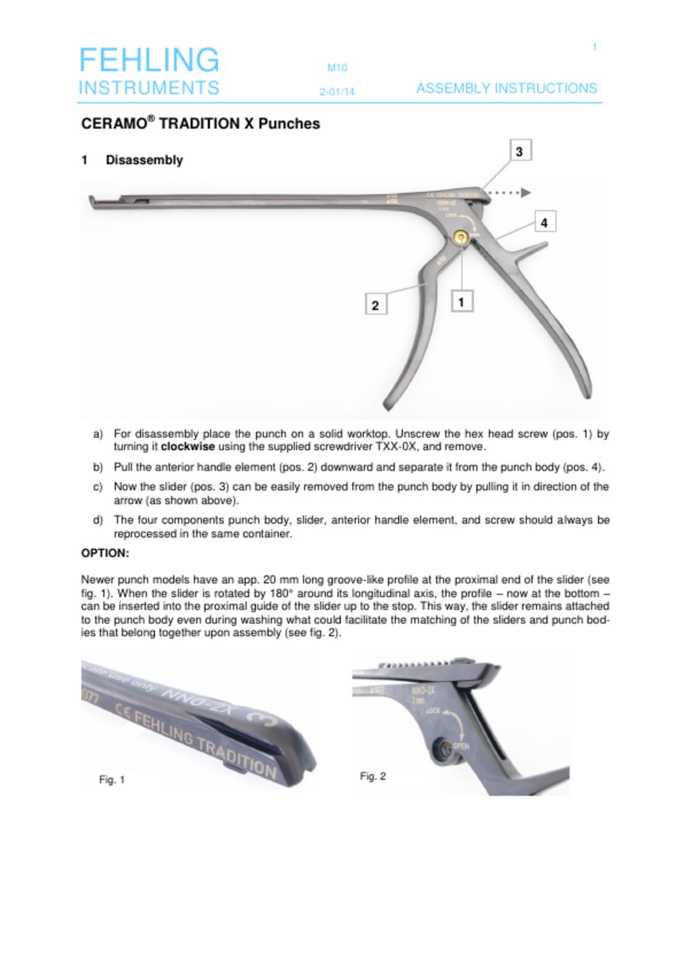 CERAMO TRADITION X Punches Assembly Instructions PDF download