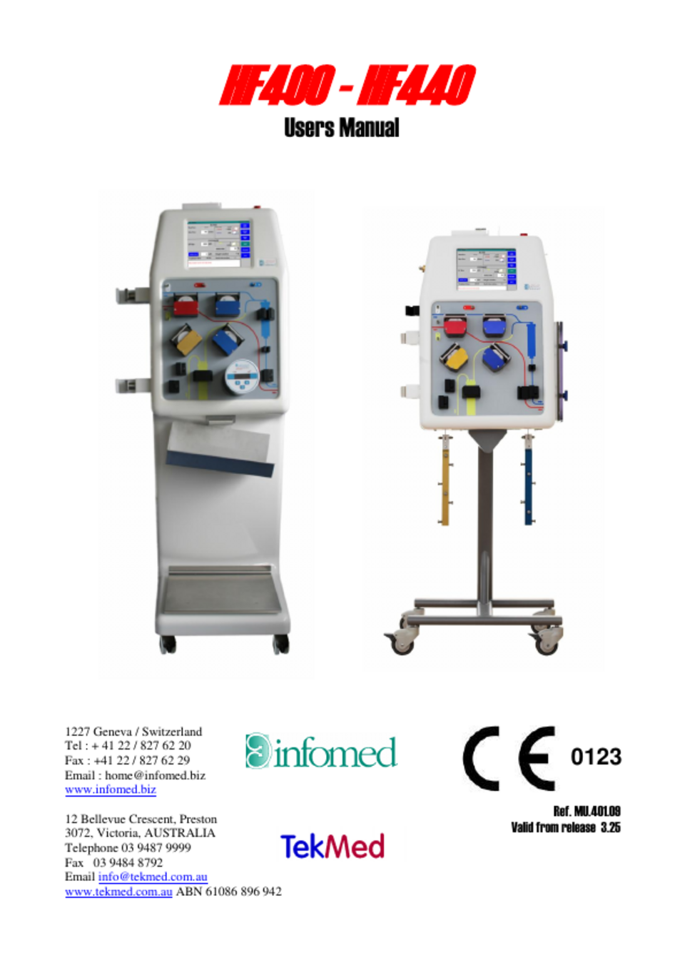 HF 440 Users Manual from Release 3.25 PDF download