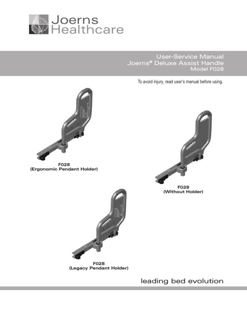 Deluxe Assist Handle Model F028 User Service Manual Rev G 2013 PDF download