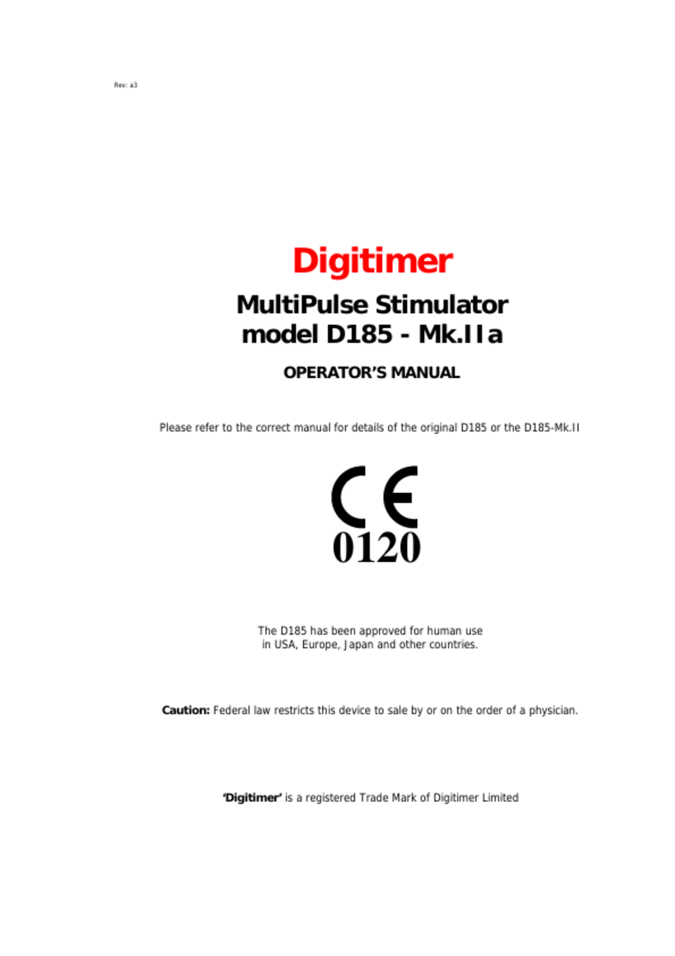 D185 - Mk.IIa Operators Manual Rev a3 Sept 2007 PDF download