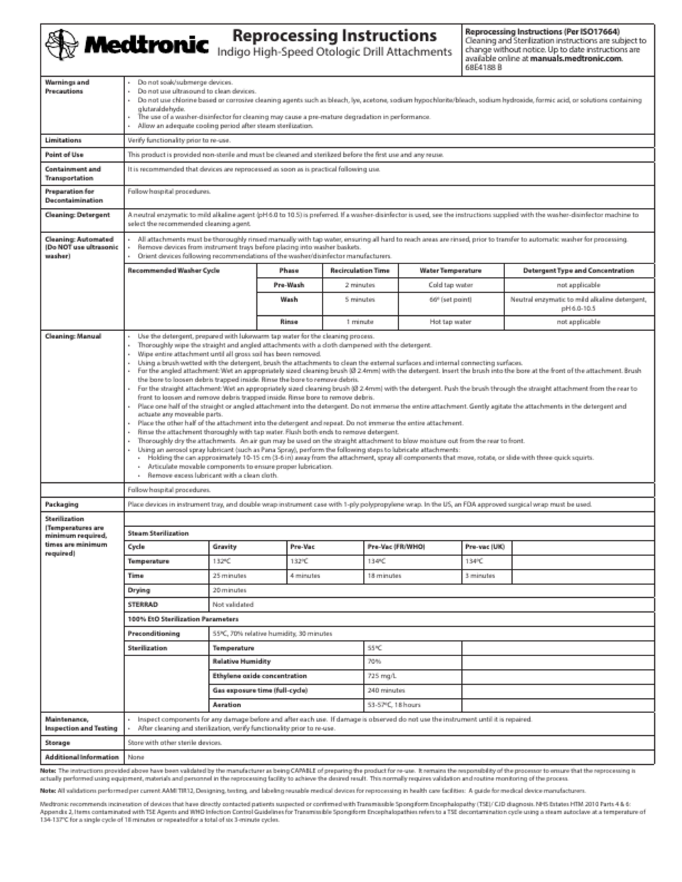 Indigo High-Speed Otologic Drill Attachments Reprocessing Instructions ...