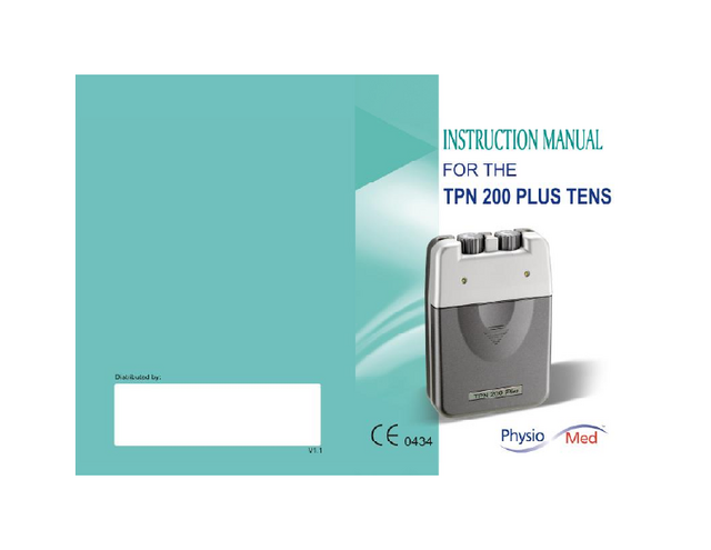TPN 200 PLUS TENS Instruction Manual V1.1 PDF download
