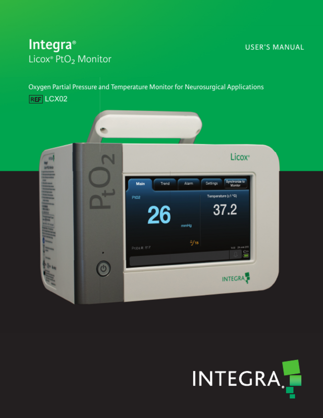 Licox PtO2 Monitor Users Manual Rev C PDF download