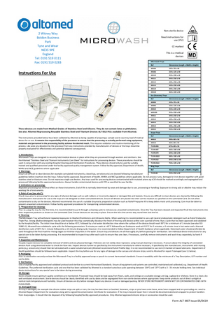 MICROWASH Tray Instructions for Use PDF download