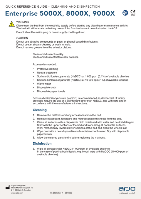 Enterprise 5000X, 8000X and 9000X Quick Reference Guide - Cleaning and ...
