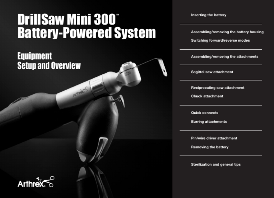 DrillSaw Mini 300 Battery-Powered System Instructions for Use PDF download
