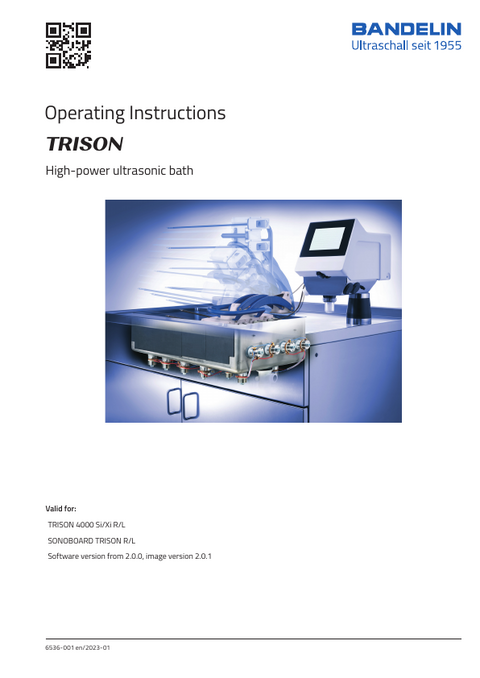 TRISON 4000 series and SONOBOARD TRISON R/L Operting Instructions PDF ...