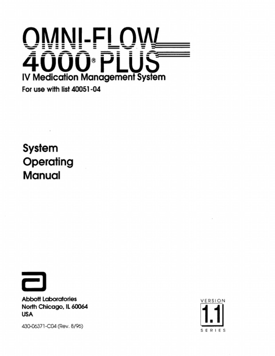 OMNI-FLOW 4000 PLUS System Operating Manual Rev Aug 1996 PDF download