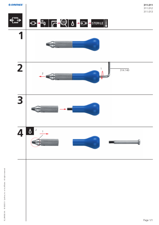 Handles, with Mini Quick Coupling Disassembly Instructions PDF download